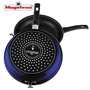 MAGEFESA ® Frittata spanish tortilla frying pan, 9.4 in, blue, double layer non-stick frying pan, vitrified steel, compatible with all types of fire, including induction, Dishwasher safe, Ergonomic