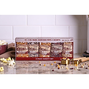 Amish Country Popcorn | 4 Ounce Variety Kernel Gift Set (10 Pack Assorted) | Old Fashioned, Non-GMO and Gluten Free (4oz Each, 10ct Total)