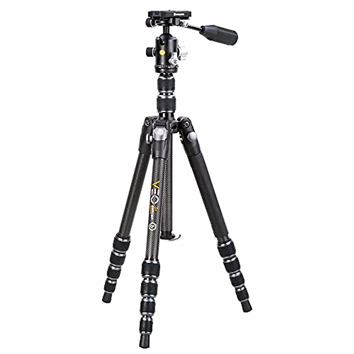 Vanguard VEO3T235CBP Carbon Fiber Travel Tripod with Ball Head, Removeable Pan Handle, and Quick Shoe with Built-in Smartphone Holder
