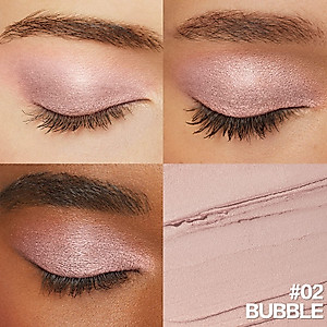 FOCALLURE No Crease Eyeshadow Stick, Creamy Eye Shadow Stick, Matte & Shimmer Eyeshadow Pencil, Smudge-proof, Built-in Smudger, BUBBLE