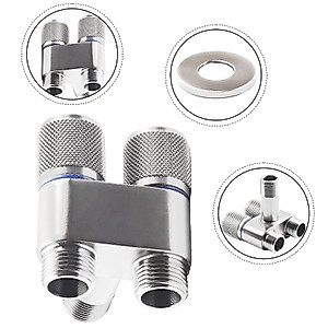 1-In-2-Out Dual Control Valve, Handheld Bidet Sprayer for Toilet G1/2 Double Control Washing Machine Faucet Hand Sprayer Kit for Feminine Wash, Pet, Cloth, Bidet Bathroom Cleaning (Silver)