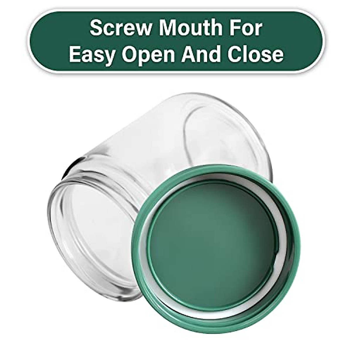 4-pack 16oz glass jar with screw lid for overnight oats condiment salad dressing sauce baby food kids snacks meal prep containers candle canning spice wide mouth Leak proof storage containers airtight- Reusable