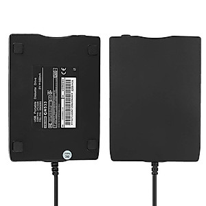 1.44 MB External USB FDD Floppy Disk Drive for PC Laptop , Floppy Diskette Disk Drive Notebook | Black USB External Floppy Diskette with Shockproof Footrest