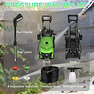 POLARPRA Garage Lights - Super Bright 25000LM Garage Lights Ceiling Led w/ 8 Deformable Panels 6500K Led Light Bulb and Electric Power Washer - 3000 PSI 2.6 GPM Pressure Washers with Foam Cannon