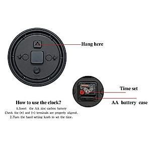 SMILEMARY 12-Inch Indoor/Outdoor Retro Silent Non-Ticking Waterproof Wall Clock with Thermometer,Battery Operated Quality Quartz Round Clock Wall Decorative for Patio/Home