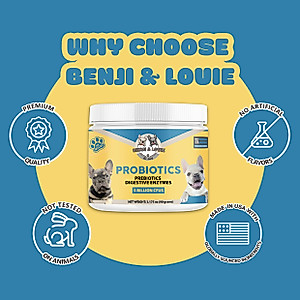 Dog Probiotics, Cat Probiotics, Probiotics for Dogs, Probiotics for Cat, 5 Billion CFUs + Prebiotics + Digestive Enzymes for Digestive Health & Immune Support, Skin & Coat, Dog Probiotic, 90 Grams