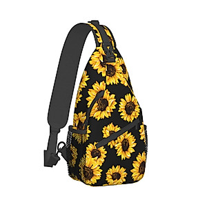 Sunflower Sling Backpack Crossbody Shoulder Bags For Women Men, Sling Bag Travel Hiking Chest Bag Daypack Unisex