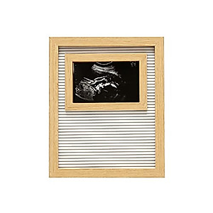 Kate & Milo Sonogram Wooden Letterboard Set, Sonogram Frame Message Board for Sharing Pregnancy Milestones and Baby Growth Progression, Gender-Neutral Nursery Décor Accessory, White