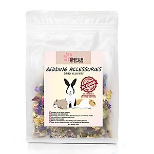 ENFUR Hamster Bedding Habitat Decor Accessories 100G – 100% Natural Odor Control Edible Dried Flowers for Hamsters Rabbit Chinchilla Guinea Pig Small Pets (Dried Flowers), 30cm x 20cm x 8cm