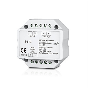 LAZIRO AC Triac LED Dimmer 220V 230V 110V Wireless RF Dimmable Knob Switch with 2.4G Remote Controller for Single Color LED Bulb Lamps
