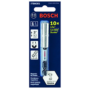 BOSCH ITBH301 1-Piece 3 In. Impact Tough Magnetic Bit Holder