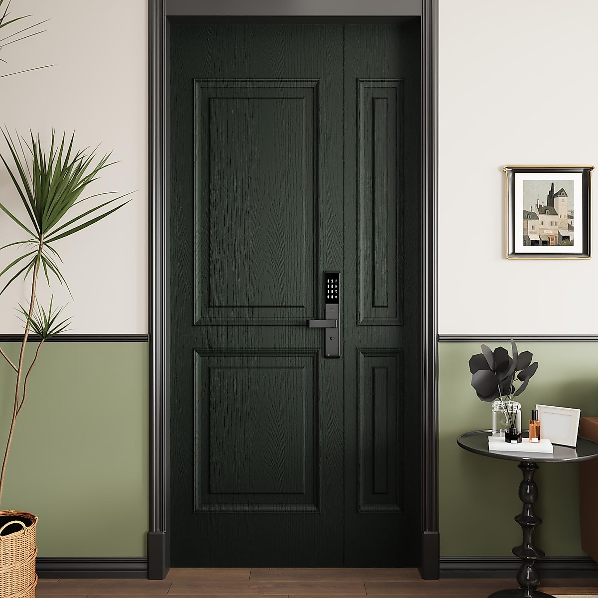 CRE8TIVE Dark Green Wood Contact Paper for Cabinets Faux Wood Wallpaper Peel and Stick Wood Grain Contact Paper Self Adhesive Removable Wood Vinyl Wrap for Bedroom Countertops Lockers Shelves 12"x80"