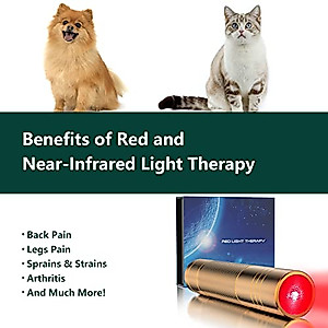 iKeener Vet Device for Pets,Red Light Therapy for Pain Relief,Muscle & Joint Pain from Dog Arthritis,Handheld Infrared Light with 660nm & 850nm Wavelengthsm for Dogs,Cats,Horses (Gold)