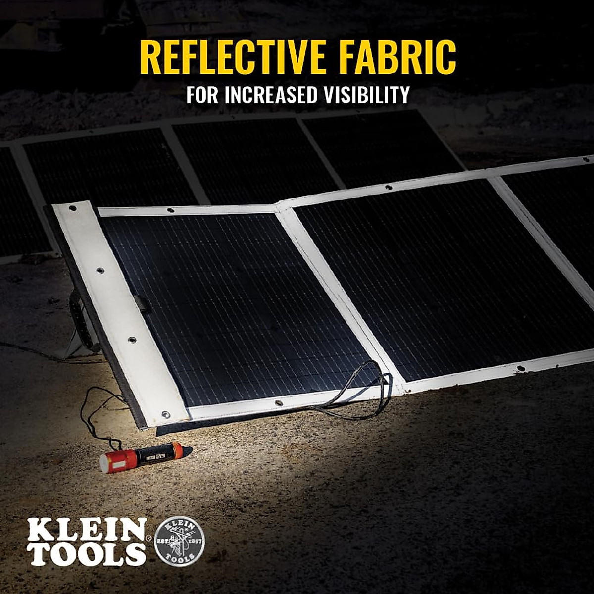 Klein Tools 29251 Portable 200W Solar Panel, Foldable Outdoor Solar Charger with USB-A Port for Power Stations, Batteries and Electronics