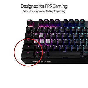 ASUS RGB Mechanical Gaming Keyboard - ROG Strix Scope Deluxe | Cherry MX Silent Red Switches | 2X Wider Ctrl Key for FPS Precision | Gaming Keyboard for PC (Renewed)