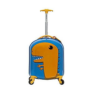 Rockland Jr. Kids' My First Hardside Spinner Luggage,Telescoping Handles, Dinosaur, Carry-On 19-Inch