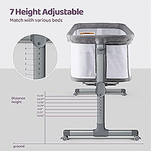 BUBAVAN Bassinet, Bedside Bassinet for Baby, Portable Bedside Sleeper, Co Sleeper Bassinet with Wheels, Baby Bed Sleeper, Breathable Mesh Design, Quick Fold with Mosquito Net & Storage Bag