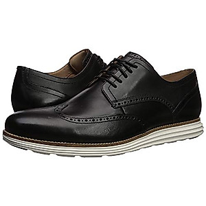 Cole Haan Men's Original Grand Shortwing Oxford Shoe, Black Leather/White, 12 Medium US