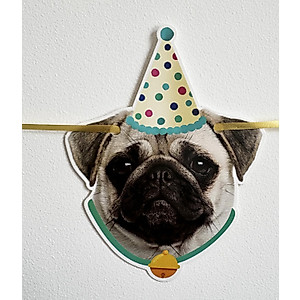 Dog Birthday Garland Funny Happy Birthday Banner Decor Puppy Face Bday Party Bunting Decorations Gold Birthday Sign