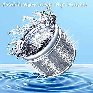 Spurgehom Portable Washing Machine, 15.6 lbs Full Automatic Washing Machine Built- in Pump Drain, washer and dryer combo with LED Display, 10 Cycles, 8 Water Level, Laundry Machine for Apartment, Rv