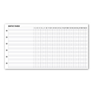 Pocket Monthly Habit Tracker Fold-Out Planner Insert Refill, 3.2 x 4.7 inches, Fits Filofax, LV PM, Kikki K, Moterm and Other Ring Binders, Choose Quantity