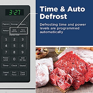 GE Countertop Microwave Oven | 0.7 Cubic Feet Capacity, 700 Watts | Kitchen Essentials for the Countertop or Dorm Room | Stainless Steel