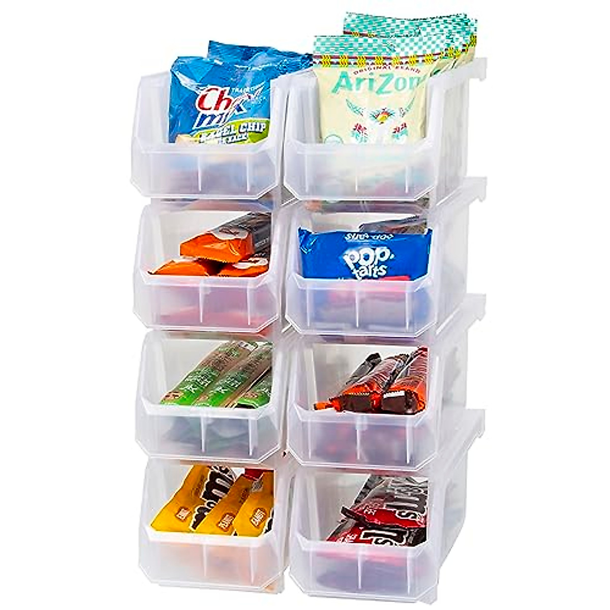 ReadySpace Plastic Containers for Organizing and Storage Bins for Closet, Kitchen, Office, Toys, or Pantry Organization, Medium, 8-Pack, Clear