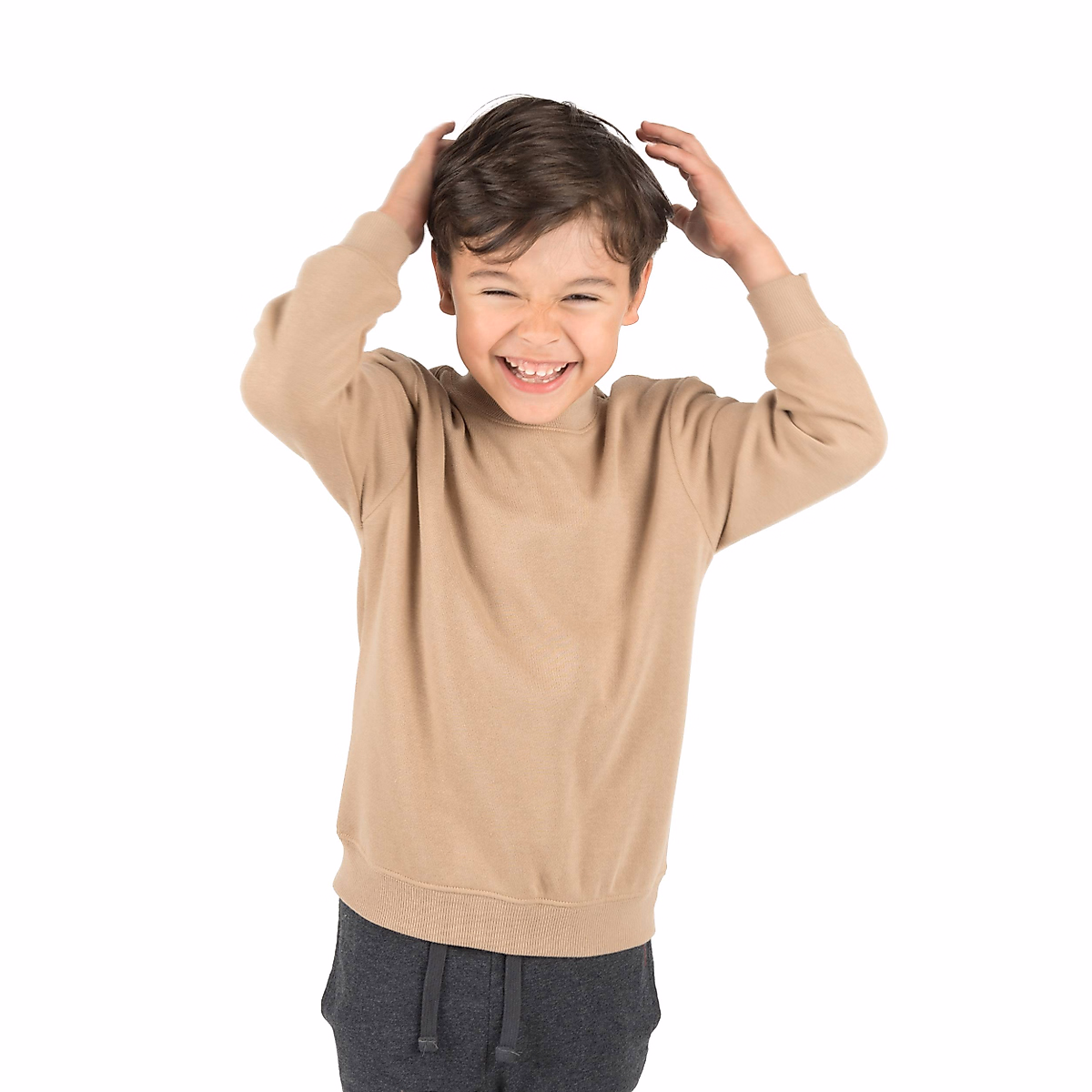 Leveret Kids & Toddler Boys Girls Long Sleeve Sweatshirt Beige (Size 4 Years)
