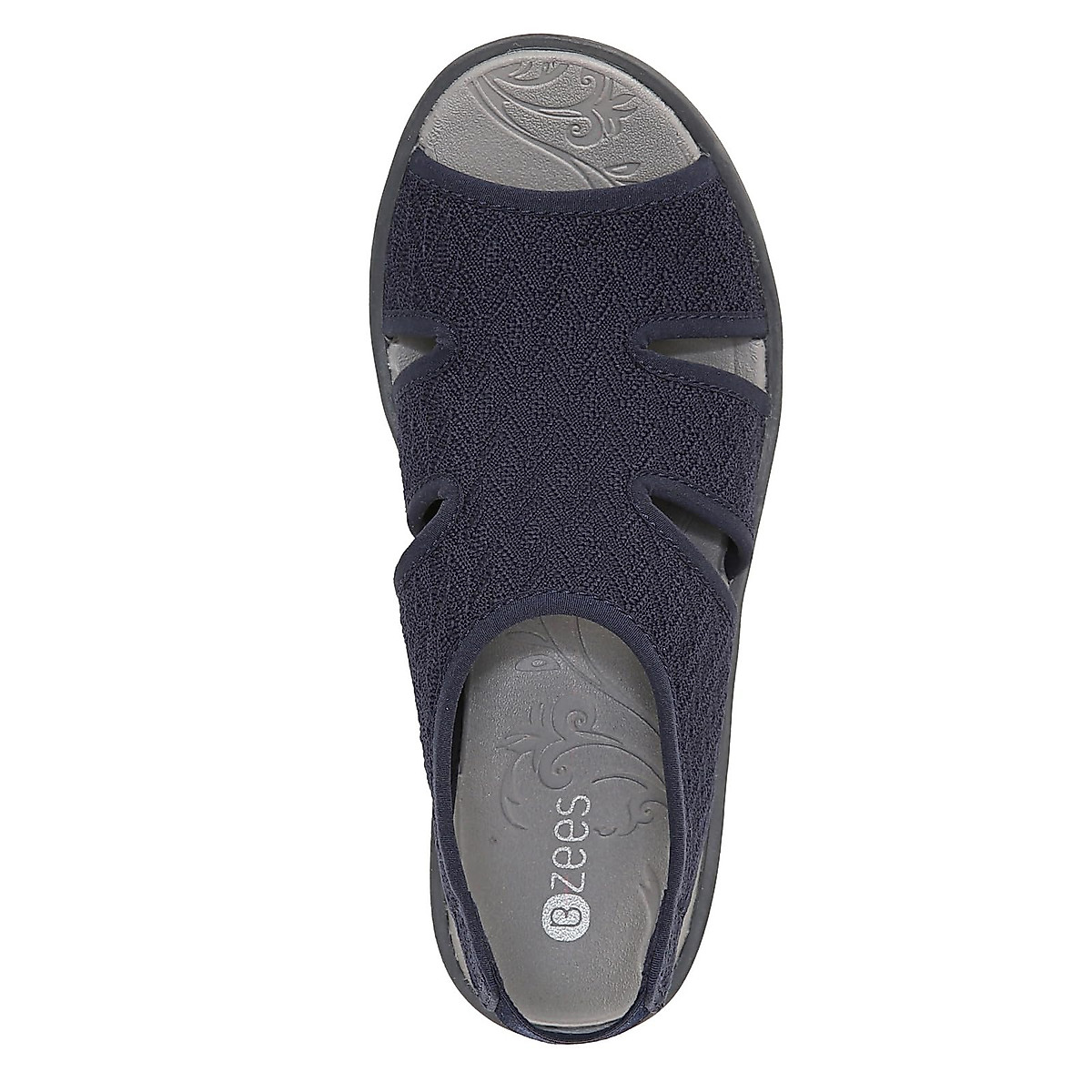 BZees Womens Daytona Slip-On Wedge Sandal Navy Blazer 6.5 M