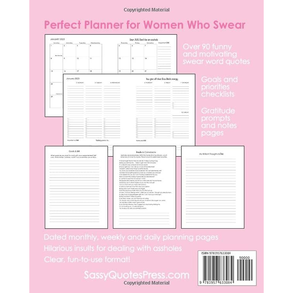 Fuck It Funny Planner 2023: Swearing Calendar With Motivational Quotes, Weekly Daily Monthly Agendas, Goals, Notes, To Do Lists