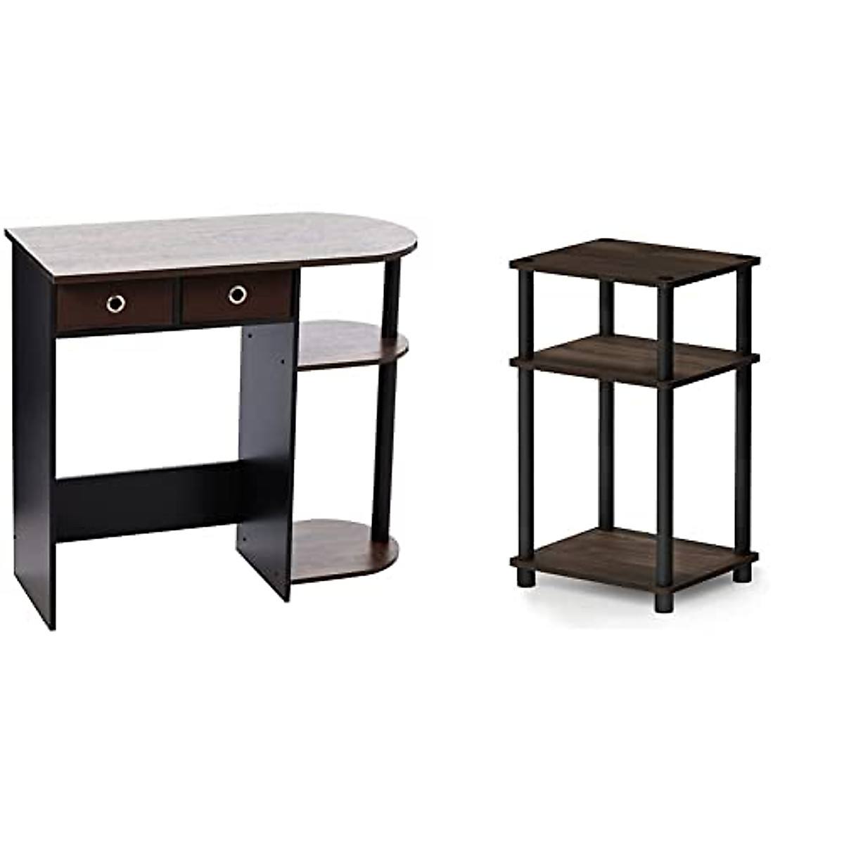 Furinno Laptop Desk/Table and 3-Tier End Table Bundle