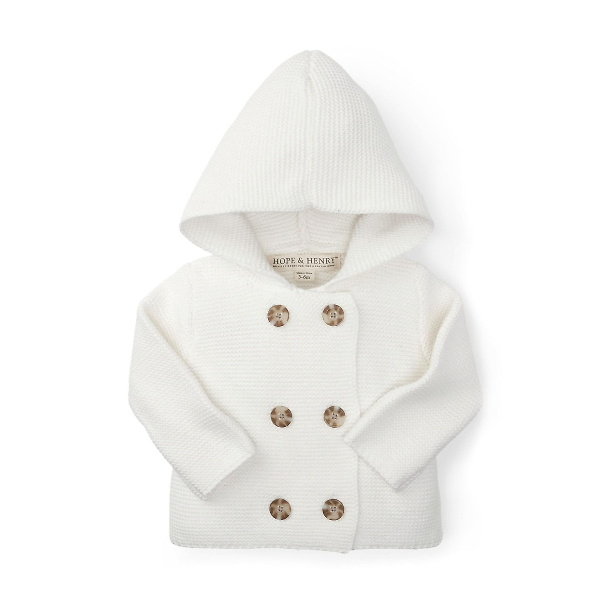 Hope & Henry Layette White Baby Sweater