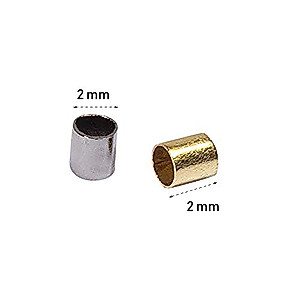 Crimping Beads for Jewelry Making, 2x2 mm Crimp Tube Spacers (1000 Pack)