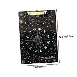 NUOBESTY Plastic Folders 4pcs Size Low Office Decorative Pattern Clipboard Storage for Nurses Profile Paper Case Exam Board with Letter Teacher Document Holder Conference File