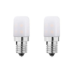 Makergroup E12 Dryer LED Light Bulb for Dryer Drum and Specific 120V S6 Water Dispenser Light Bulb WE05X20431 22002263 Candelabra Screw Base Night Light, 2W Cool White 6000K 2-Pack
