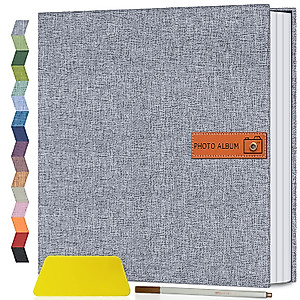 Popotop Large Photo Album Self Adhesive 4×6 5×7 8×10 inch Pictures DIY Scrapbook Magnetic Album 40 Pages for Family Wedding Gifts with Metal Pen and Plastic Board