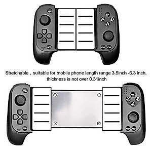 Tidoom Telescopic Mobile Game Controller Gamepad Wireless Bluetooth Controller Compatible for Android iOS Phone Flexible Joystick Black