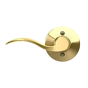 Schlage F10 V ACC 605 Accent Door Lever, Hall & Closet Passage Lock, Bright Brass