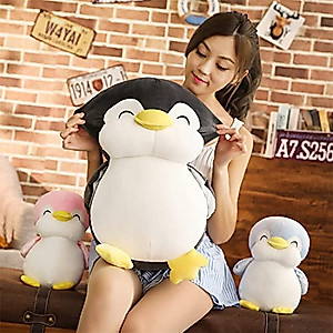 SEENEEY Plushies Penguin Stuffed Animal Toys,Fat Penguin Plush Doll Boy Girl Girlfriend Valentine's Day Gift Cute Pillow (Grey,9.8in)