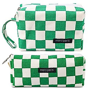 2Pcs Pencil Case Aesthetic Pen Pencil Pouch Cute Pencil Bag Large Pen Case Portable Pen Bag Big Capacity Pouch Organizer School Supplies for Teen Girls Boys Adults Small Makeup Bag (Green)