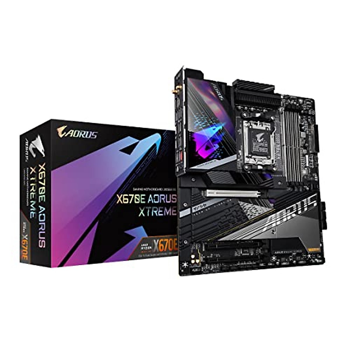 GIGABYTE X670E AORUS Xtreme (AM5/ LGA 1718/ AMD/ X670E/ EATX/ 5 Year Warranty/ DDR5/ Quad M.2/ PCIe 5.0/ USB 3.2 Gen2X2 Type-C/Intel WiFi 6E/ AQUANTIA 10GbE LAN/Q-Flash Plus/Motherboard)