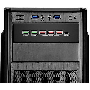 EZDIY-FAB 5.25in 10Gbps USB 3.1 Gen2 Hub and Type-C Port,Front Panel USB Hub with QC 3.0 Quick Charging