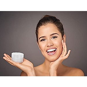 20 Pcs 1 Ounce Plastic Jars Containers Round Screw Lids Cosmetic Jars Leak Proof Clear Containers for Cosmetic, Salves, Balms, Lip Balm or Others, White Lids