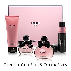 Michel Germain Sexual Noir Eau de Parfum Fragrance Spray, Top Notes of Strawberries, Mandarin and Lime, Long-Lasting, Warm Floral & Sensual Gift for Her, 4.2 Fl Oz