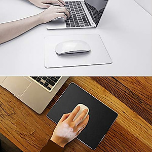 Metal Aluminum Mouse Pad Hard Silver Clear Modern Ultra Thin Double Side Design Mouse Mat Waterproof Fast and Accurate Control for Gaming and Office Magic, Medium 9.45X7.87 Inch…