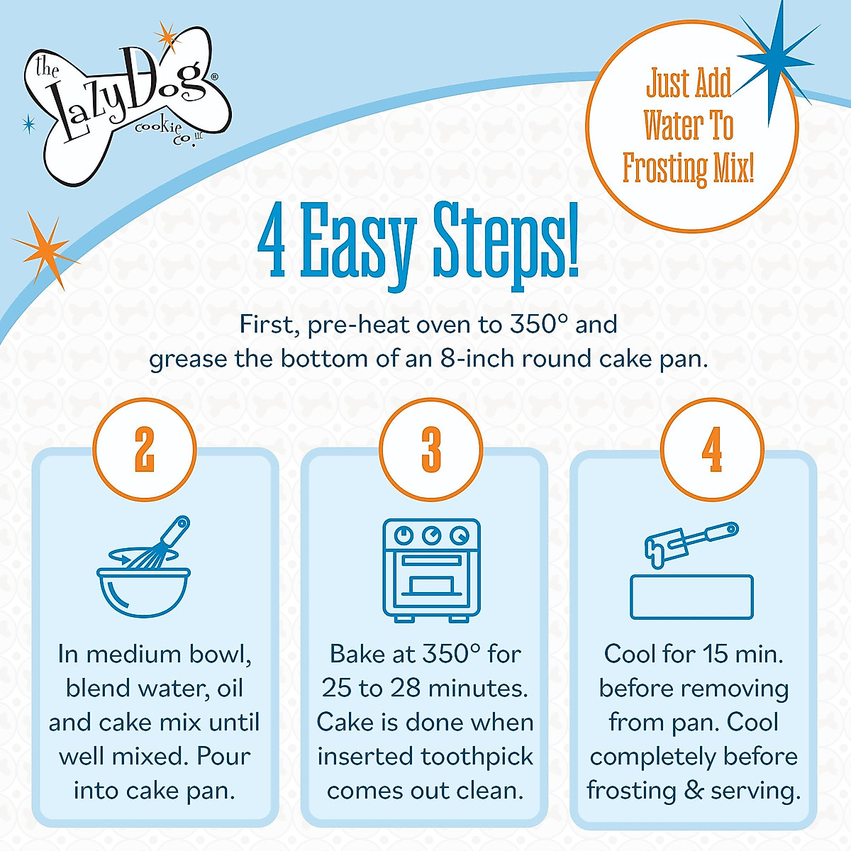 The Lazy Dog Cookie Co. Bake-at-Home Vanilla Birthday Cake Mix Dog Treat, 12-oz