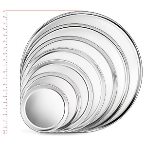 New Star Foodservice | Commercial Aluminum Pizza Tray Pizza Pan Coupe Style (Silver, 14-Inch)