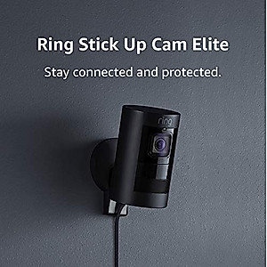Ring Stick Up Cam Elite, Power over Ethernet HD Security Camera with Two-Way Talk, Night Vision, Works with Alexa - Black