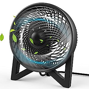 Dr. Prepare Quiet Desk fan, 8 Inch Powerful Table Fan, Small Bedside Fan with 2 Speeds, Portable Personal Cooling Fan for Bedroom Sleeping Tabletop Office Home Kitchen Camping, Black