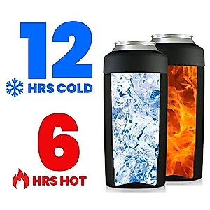Frost Buddy Universal Can Cooler - Fits all - Stainless Steel Can Cooler for 12 oz & 16 oz Regular or Slim Cans & Bottles - Stainless Steel